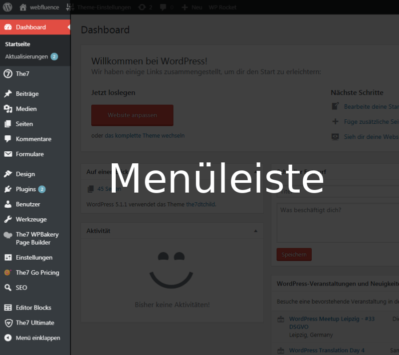 Was ist das WordPress Backend? | webfluence
